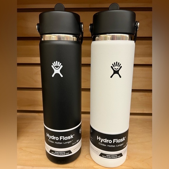 Hydro Flask | Kitchen | Duo Of Classic Black White Wide Mouth Hydro ...